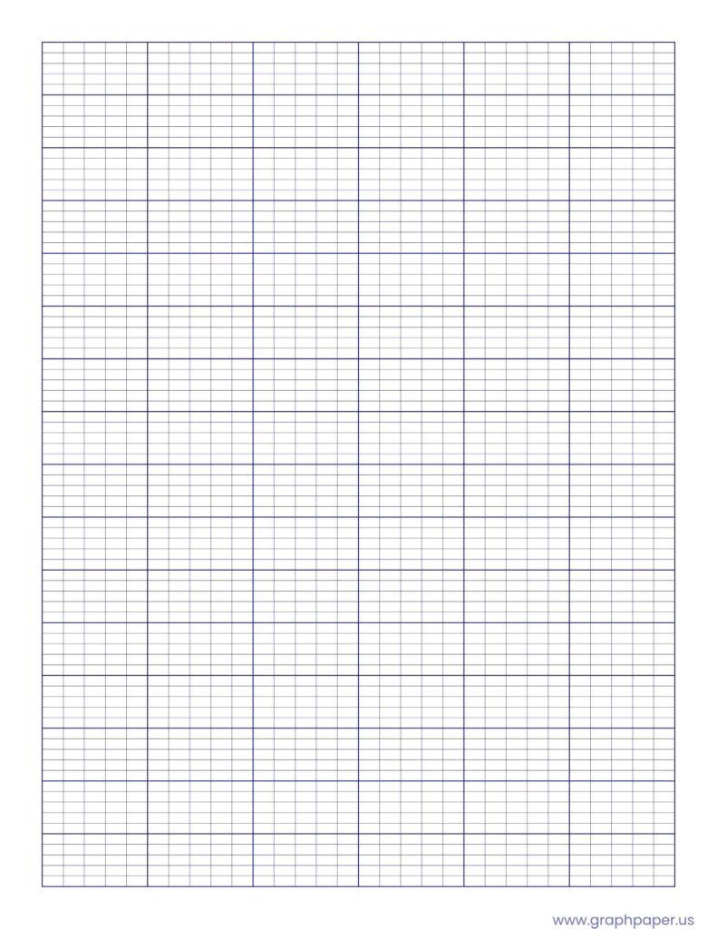 Knitting Graph Paper [Black and Blue Grid] - Free Printable Graph Paper ...